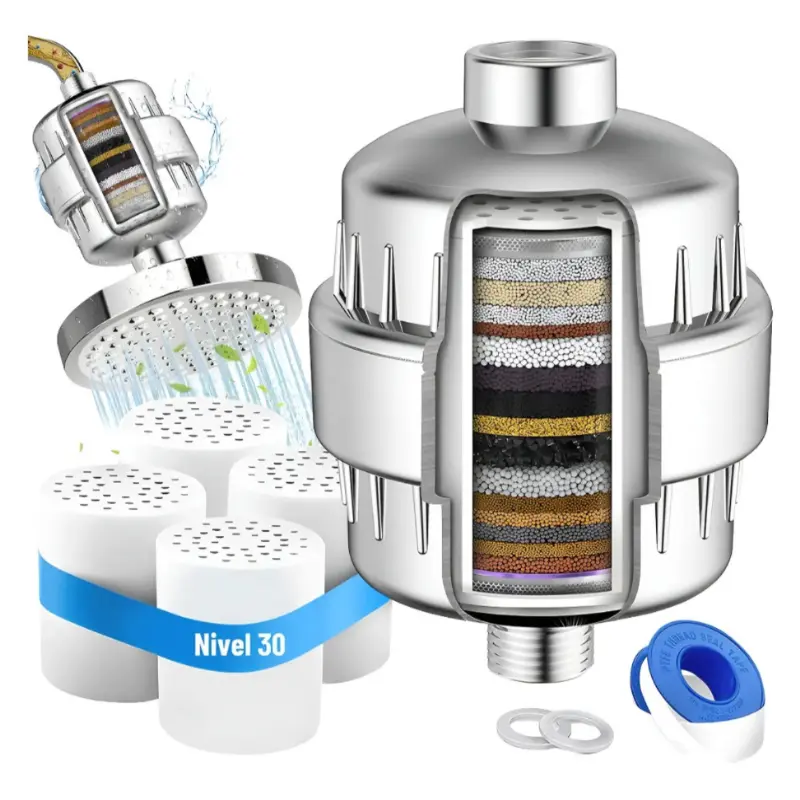 Filtro de Agua Regadera de 30 etapas 3 Cartuchos - 28 en CONAFAR